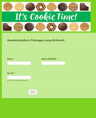 Biskut Raya 2020 Form Template | Jotform
