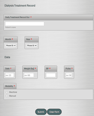 Peritoneal Dialysis Record Form Template | Jotform