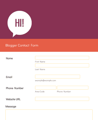 Blogger Contact Form Template | Jotform