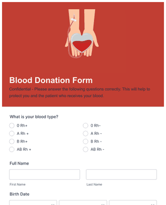 Blood Donation Form Template | Jotform