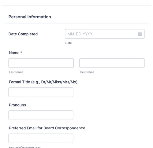 Board Member Information Form Template | Jotform