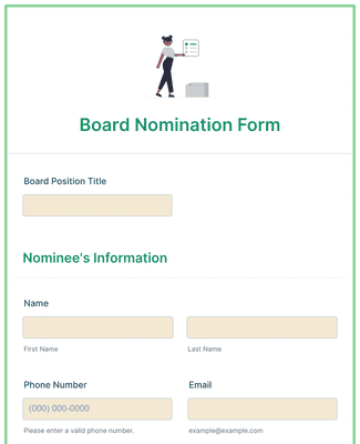 Board Nomination Form Template | Jotform