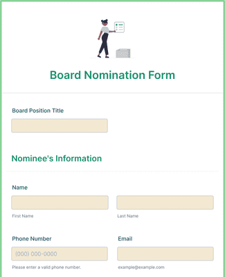 Board Nomination Form Template | Jotform