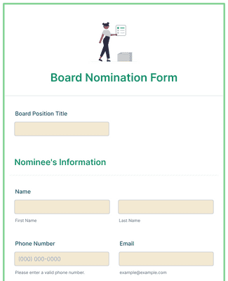Board Nomination Form Template | Jotform
