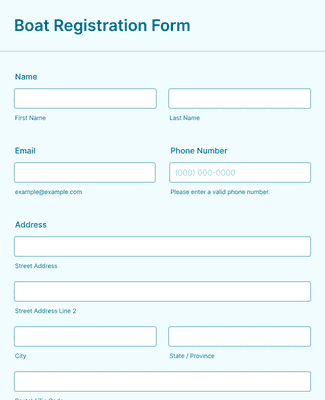 Boat Registration Form Template | Jotform