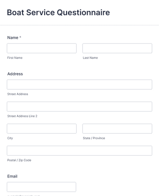 Boat Service Questionnaire Form Template | Jotform