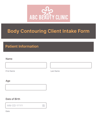 Body Contouring Client Intake Form Template | Jotform
