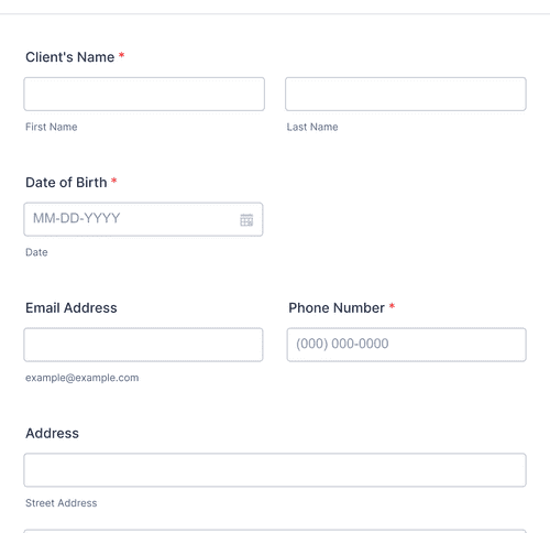 Body Contouring Intake Form Template | Jotform