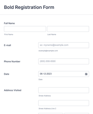Bold Registration Form Template | Jotform