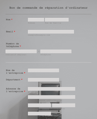 Bon de commande de réparation d'ordinateur Modèle du formulaire | Jotform