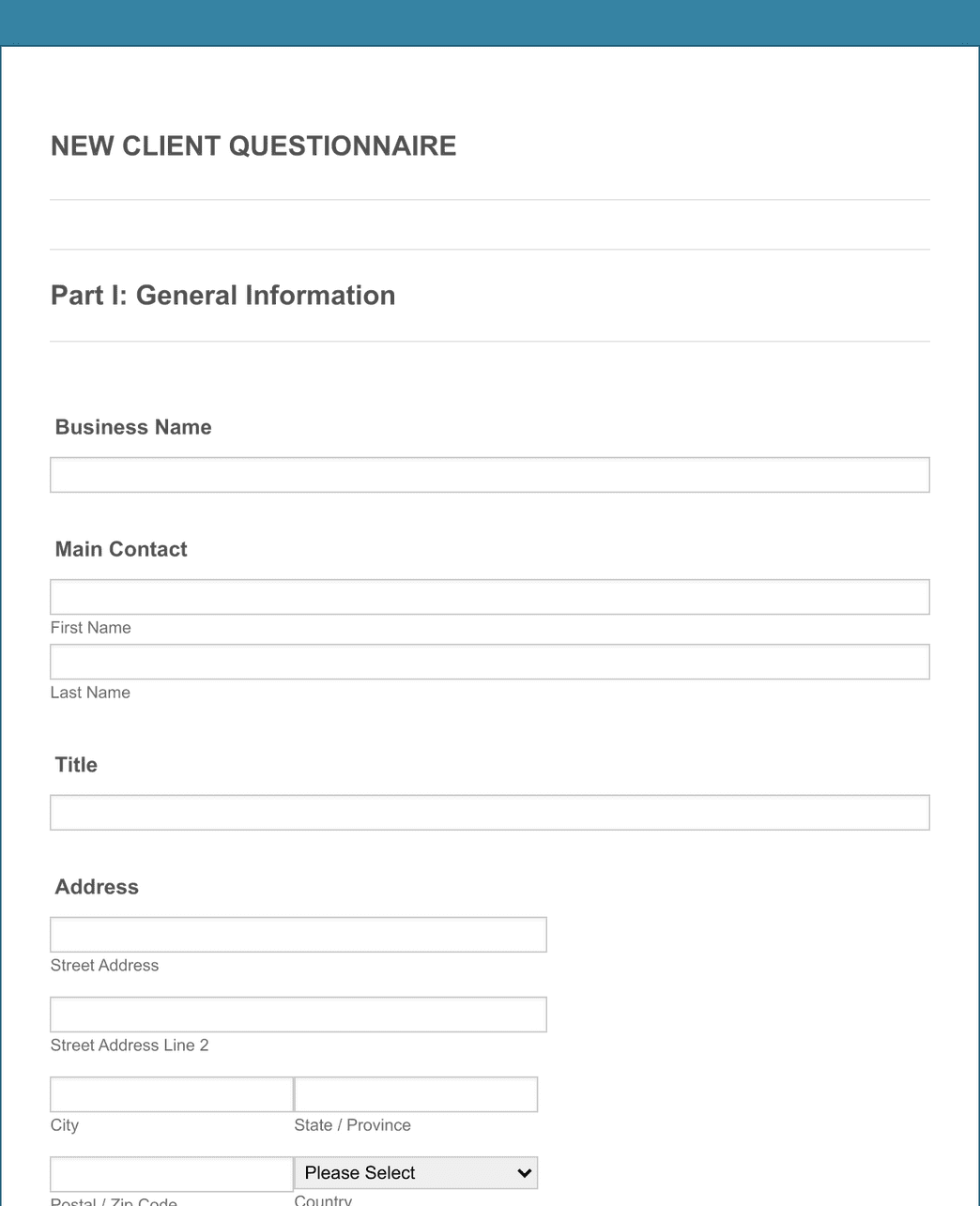 Bonitas ICT Website Client Requirement Form II Form Template | Jotform