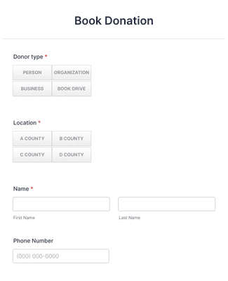 Book Donation Form Template | Jotform