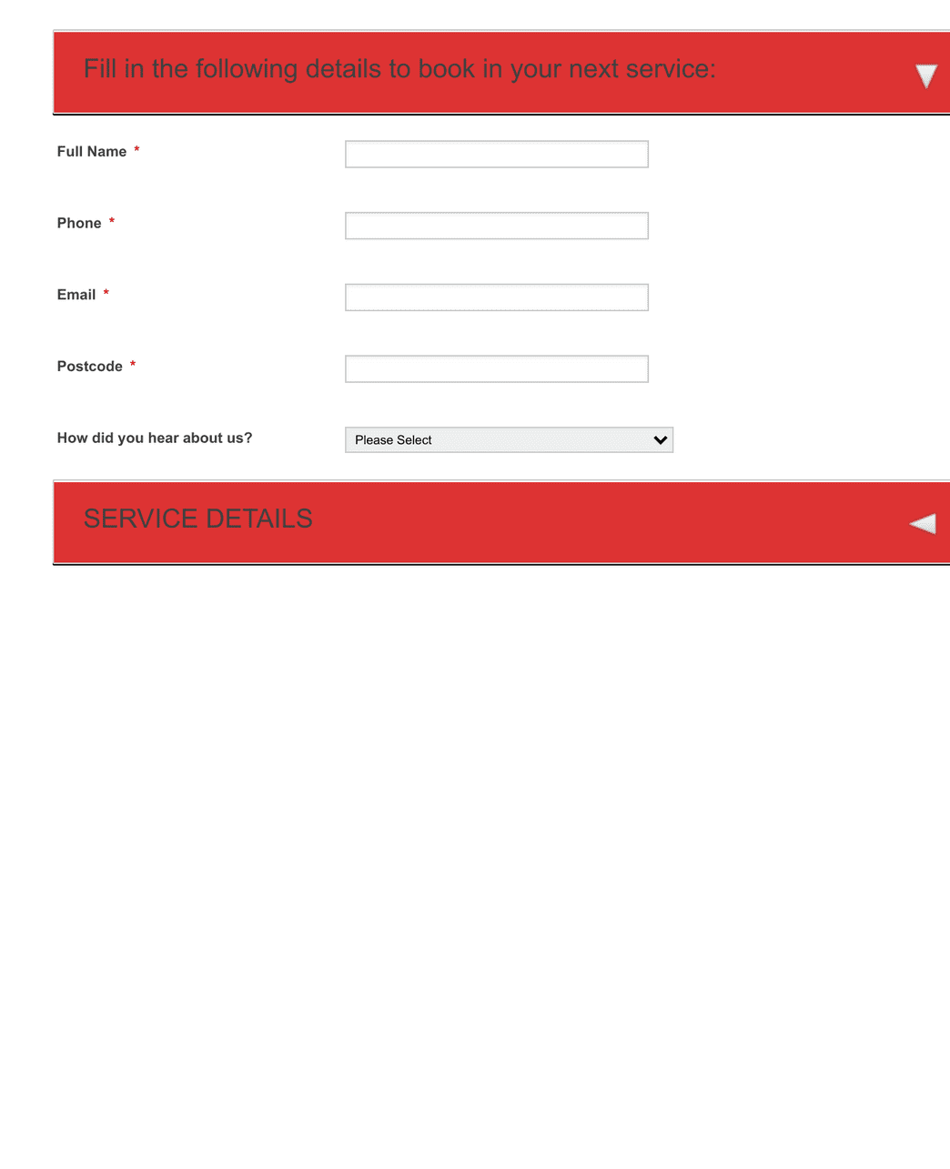 Book in a Service Form Template | Jotform