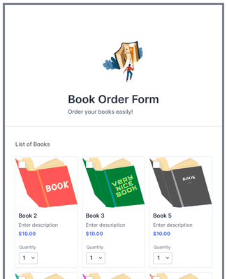 Book Order Form Template | Jotform