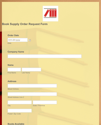 Book Supply Order Request Form Template | Jotform