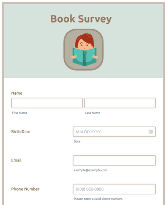 Book Survey Form Template | Jotform