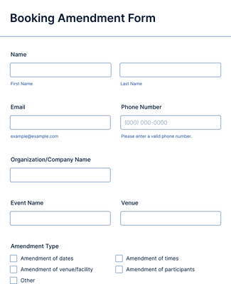 Booking Amendment Form Template | Jotform