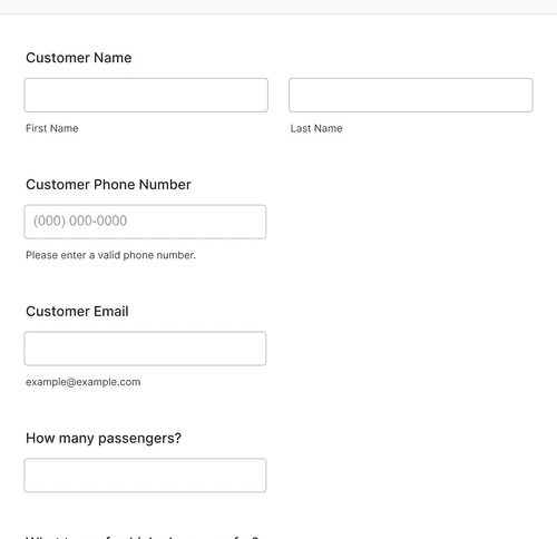 Booking Form with Tip Option Form Template | Jotform