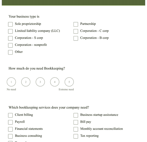 Bookkeeping Services Survey Form Template | Jotform