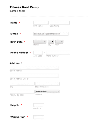 Boot Camp Registration Form Template | JotForm