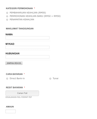 Borang Sumbangan PKRC Stadium MBPG Form Template | Jotform