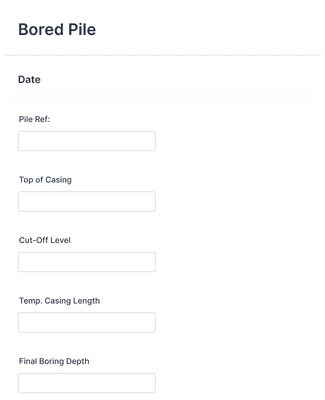 Bored Pile Form Template | Jotform