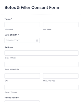 Botox & Filler Consent Form Template | Jotform