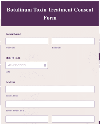 Botulinum Toxin Treatment Consent Form Template | Jotform