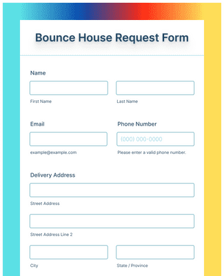 Bounce House Request Form Template | Jotform