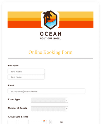 Boutique Hotel Online Booking Form Template | Jotform