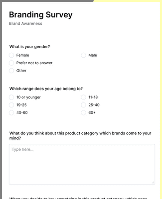 Branding Survey Form Template | Jotform