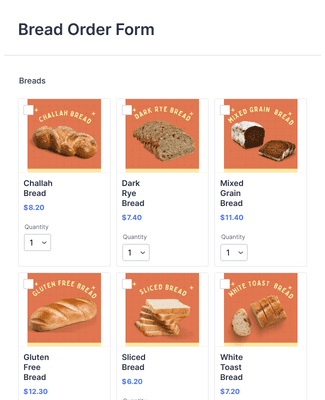 Bread Order Form Template | Jotform