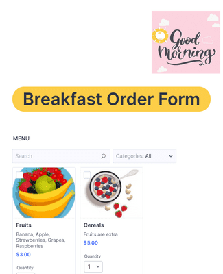 Breakfast Order Form Template | Jotform