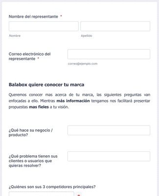 Brief para creación de marca Plantilla de formulario | Jotform