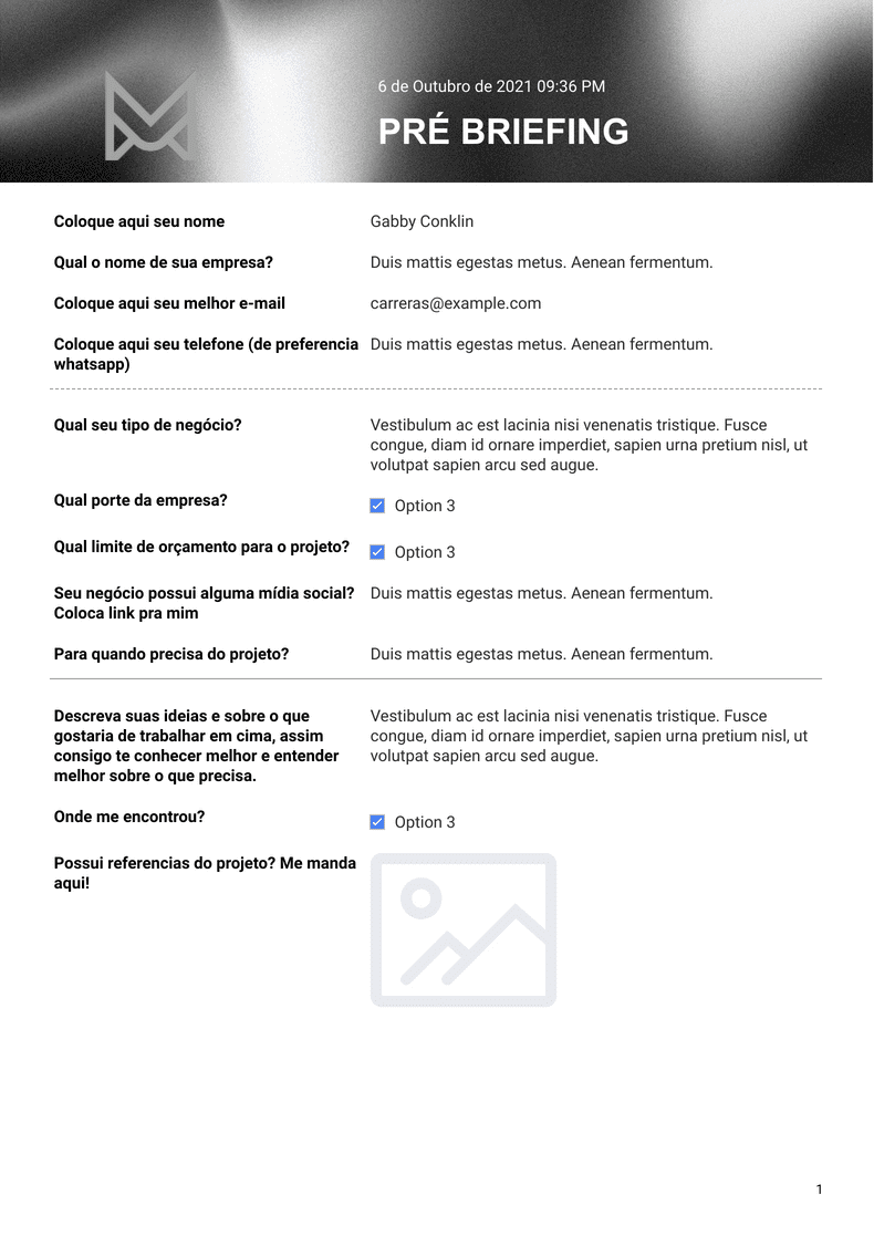Briefing - Modelos para PDFs | Jotform