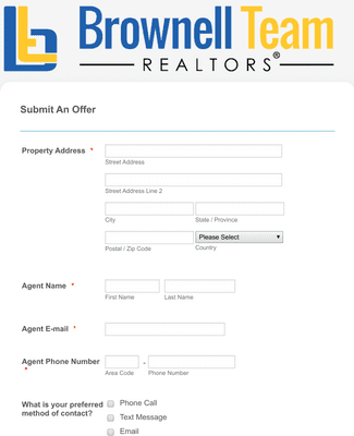 BTR Submit An Offer Form Template | Jotform