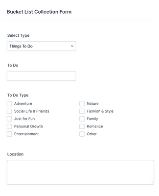 Bucket List Collection Form Template | Jotform