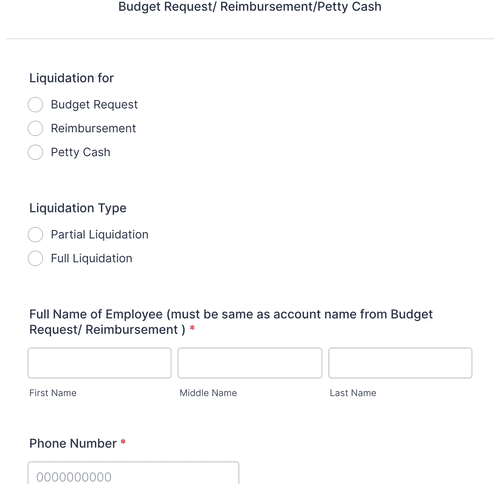 Budget Liquidation Form Template | Jotform
