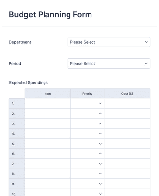 Budget Planning Form Template | Jotform