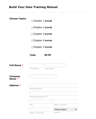 Build Your Own Training Manual Form Template | Jotform