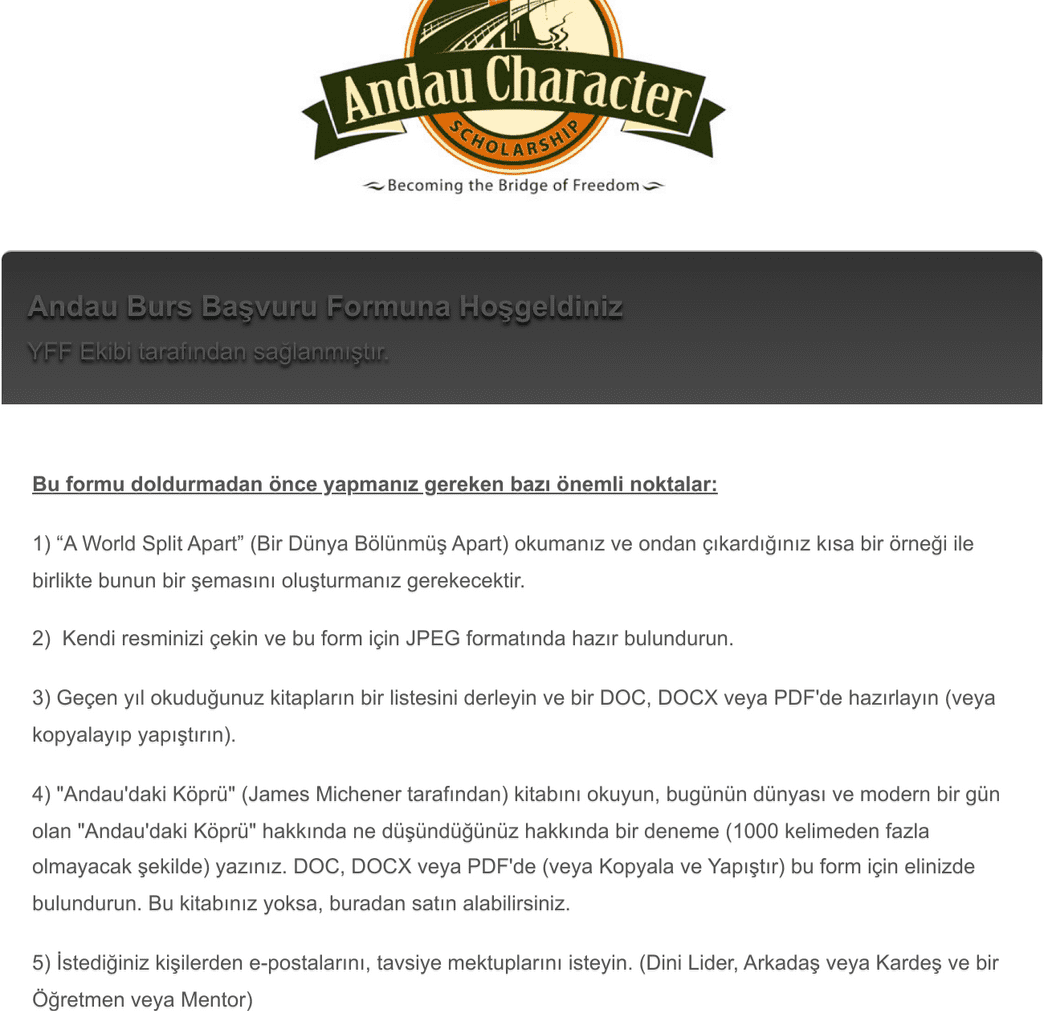 Burs Başvurusu Form Şablonu | Jotform