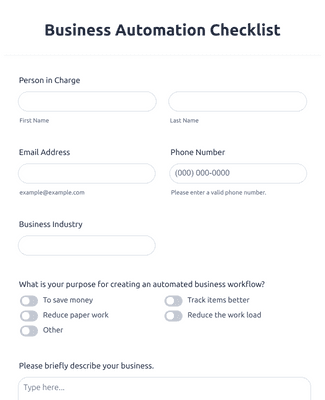 Business Automation Checklist Form Template | Jotform