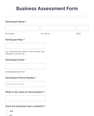 Business Client Assessment Form Template | Jotform
