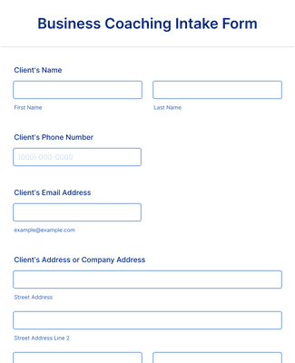 Business Coaching Intake Form Template | Jotform
