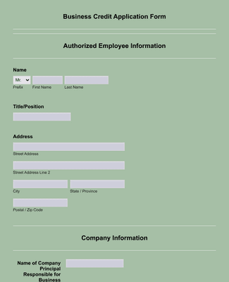 Business Credit Application Form Template | Jotform