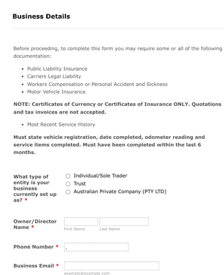 Business Details and Banking Form Template | Jotform