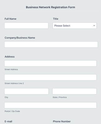 Business Network Registration Form Template | Jotform