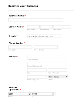 Business Registration Form Template | Jotform