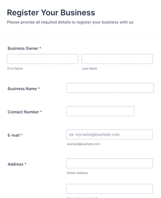 Business Registration Form Template | Jotform
