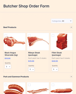 Butcher Shop Order Form Template | Jotform